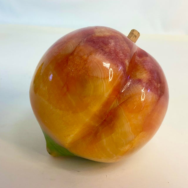1960s Mid-Century Boho Chic Italian Alabaster Fruit, a Peach. | Chairish