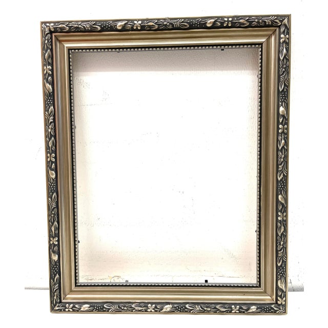 Italian Silver Wood Picture Frame | Chairish