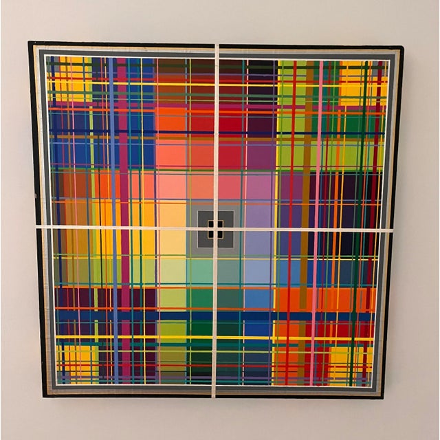 Vintage Color Grid Acrylic Painting by Tom Sapp | Chairish