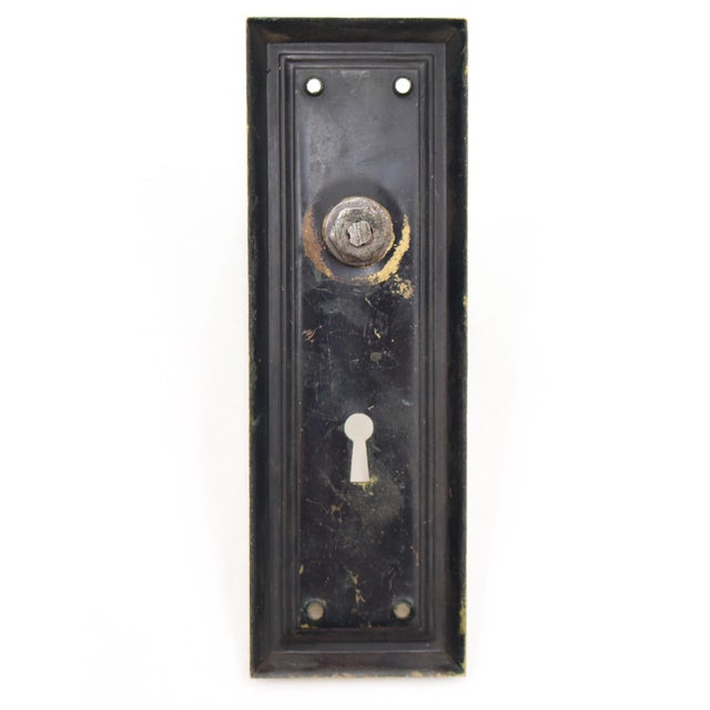 Vintage Concentric Brushed Brass Dummy Door Knob Set | Chairish