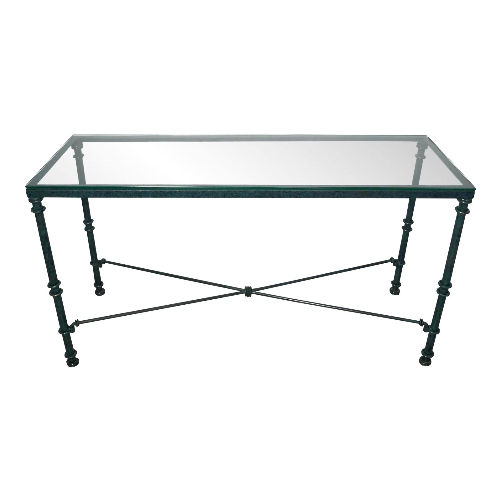 Vintage Postmodern Verdigris Console Table | Chairish