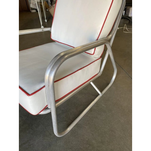 1950s Aluminum Patio Slider Lounge Chair With Speed Arm | Chairish