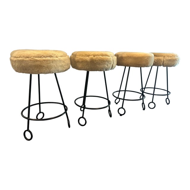 Jean Royere Style Counter Stools- Set of 4 | Chairish