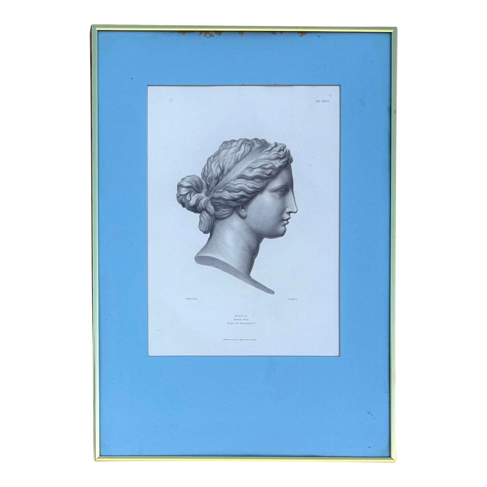 19th Century Neoclassical Engraving of Venus Bust – Framed Antique ...