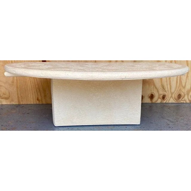 1970s Faux Coquina Stone Two-Tier Kinetic Sphere Coffee Table | Chairish