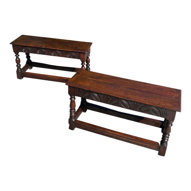17th Century Early English Benches- a Pair | Chairish