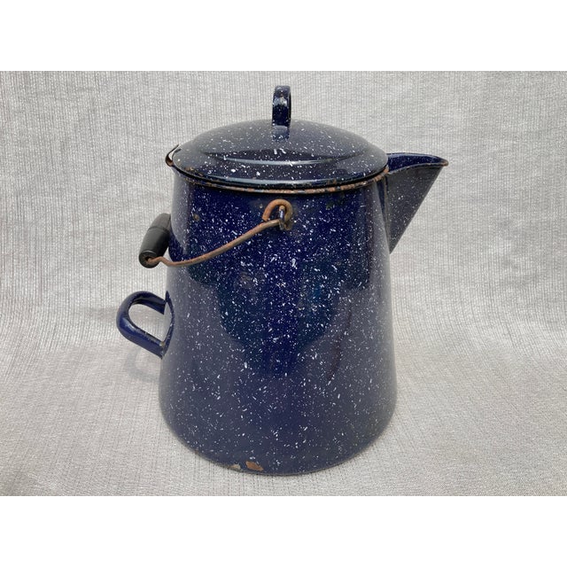 Antique Enamel Cowboy Kettle | Chairish