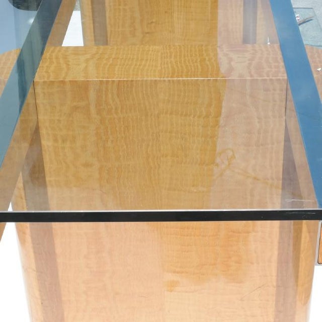 Handmade Drop Leaf Glass Top Dining Table by Vladamir Kagan for Kagan ...
