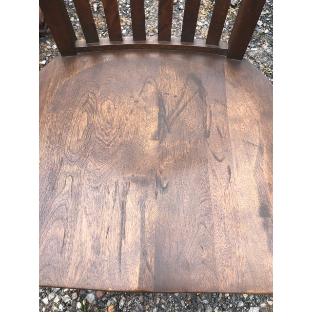 Solid Wood Vintage Bank Desk Chair | Chairish