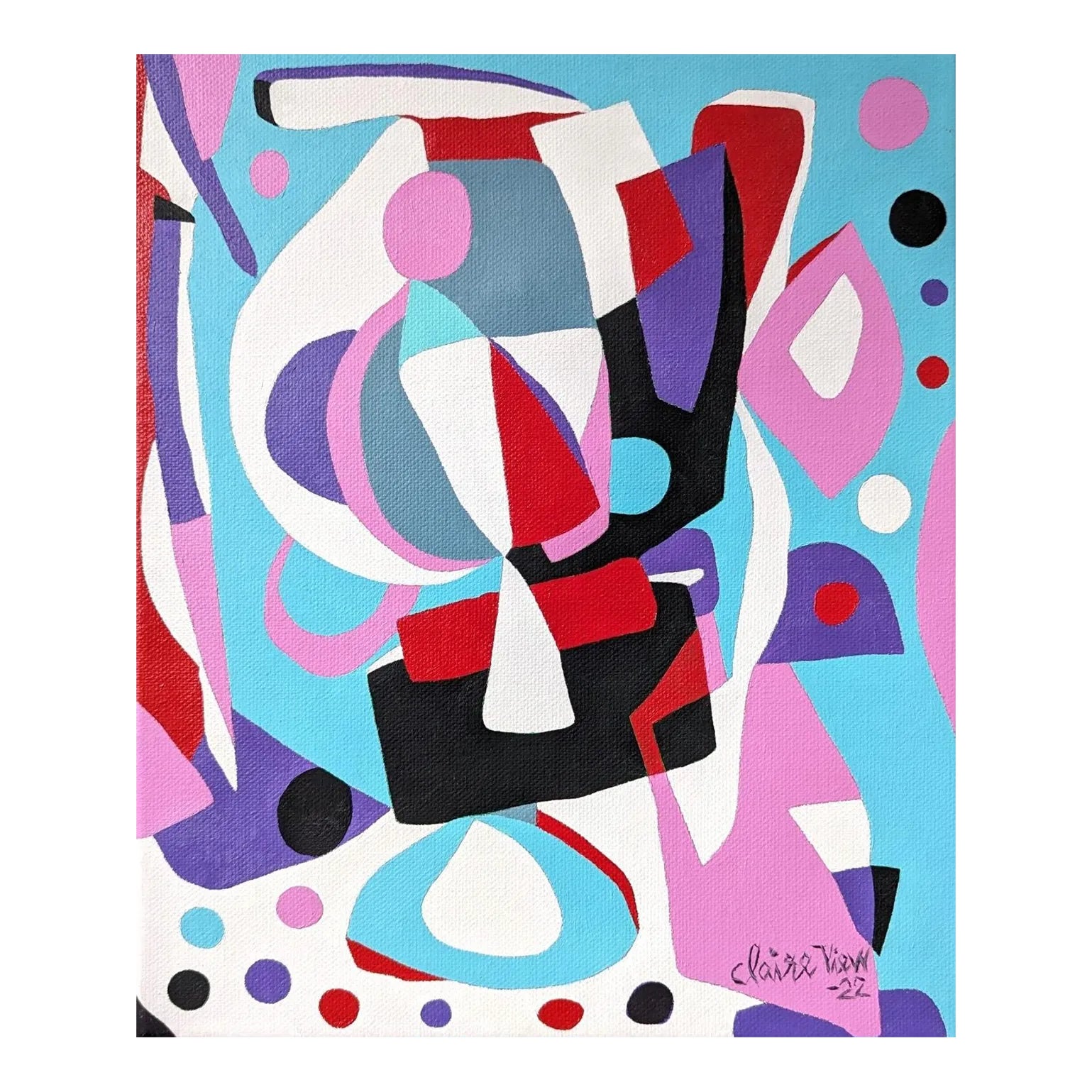 Contemporary Abstract "Morning Blues", Small Unframed Oil Painting ...