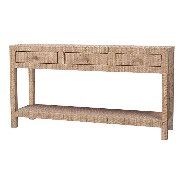 Natural Rattan Console Table | Chairish