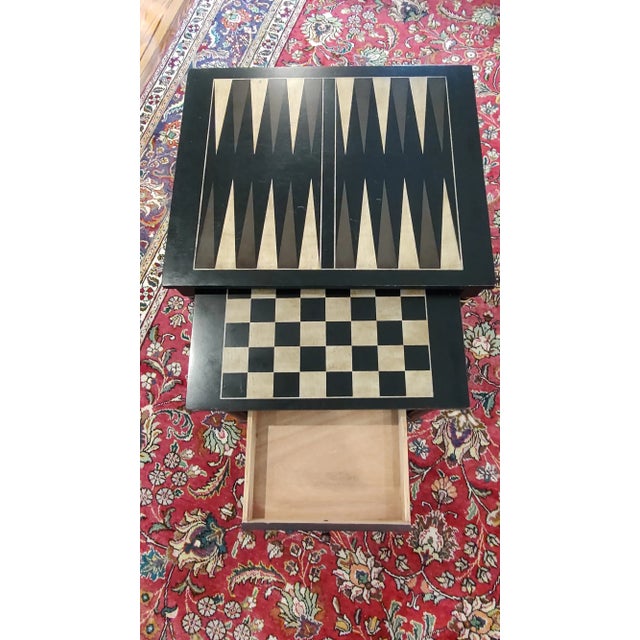 Nesting Game Table Set (Two Tables) With One Pull-Out Drawer in Lower ...