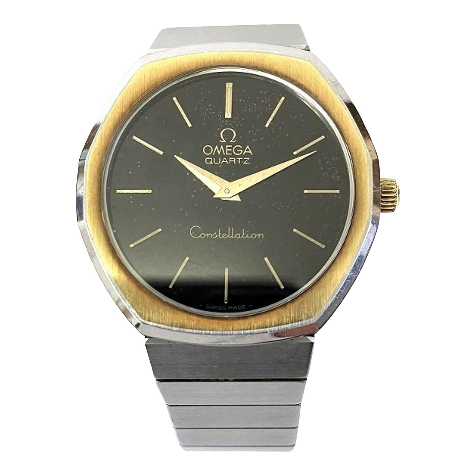 Omega Construction Quartz Octagon Case Clock Watch Men's | Chairish