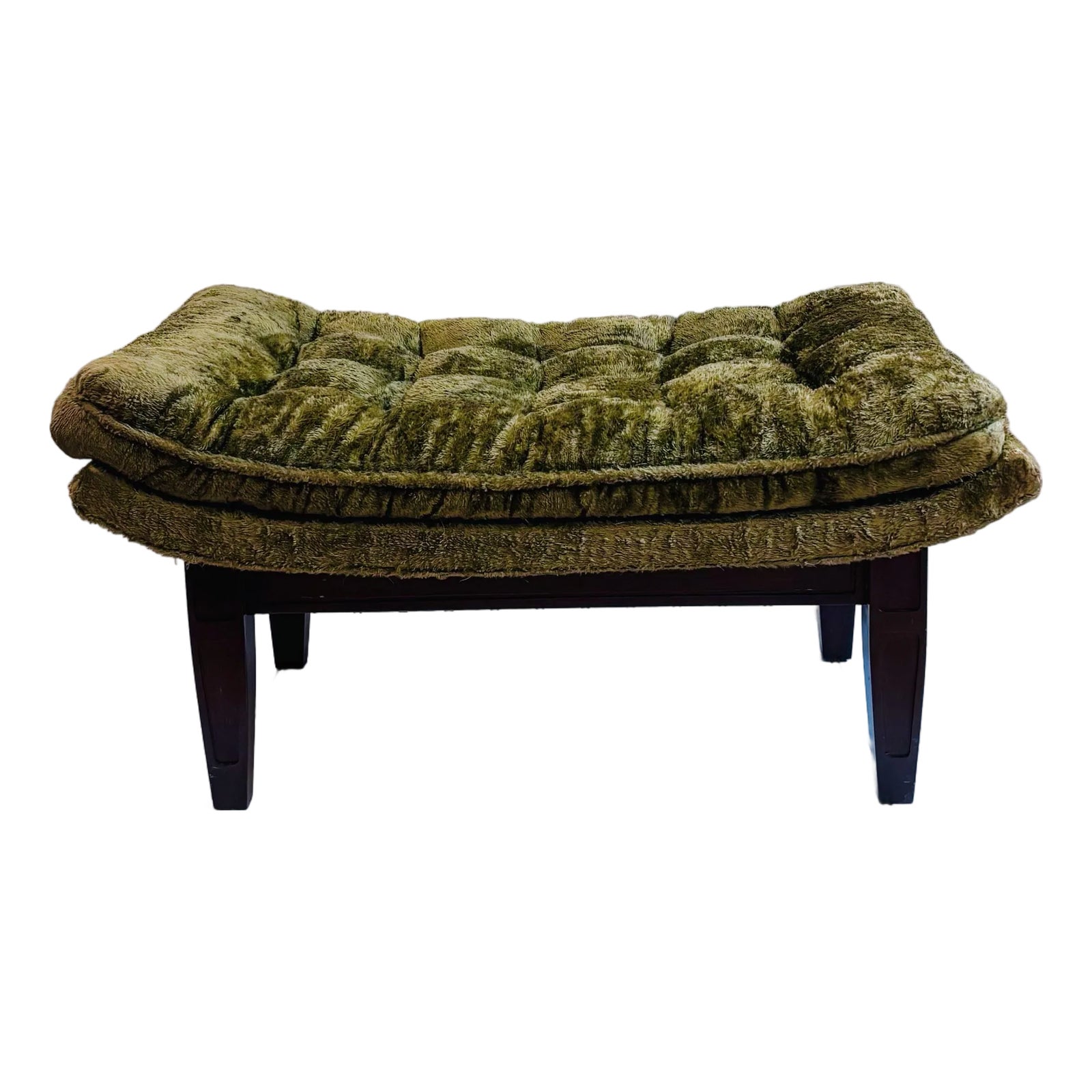 1960’s Mid-Century Modern Castro Convertibles Olive Tufted Ottoman ...