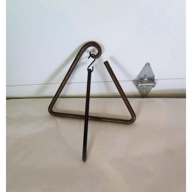 Hand Forged Iron Triangle Dinner Bell With Iron Ringer | Chairish