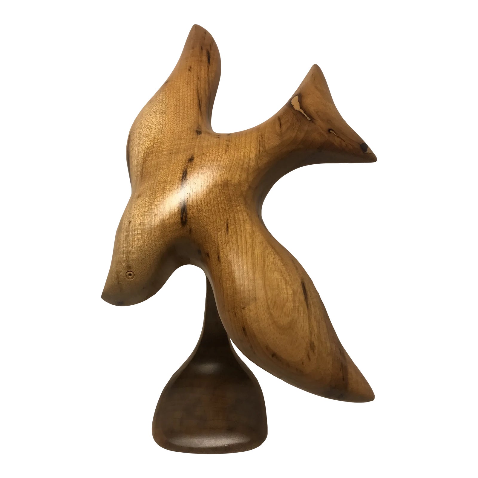 1970's Myrtlewood Tree Hand Wood Carving Dove Made in Oregon | Chairish