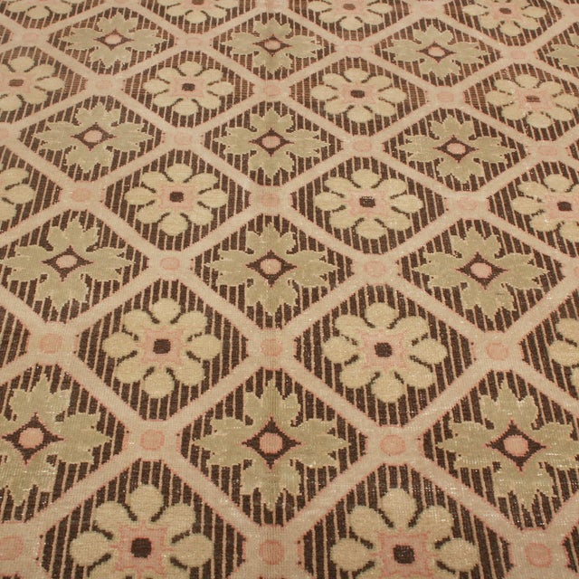 1950s Vintage Mid-Century French Country Rug-8’11’x12’7" | Chairish