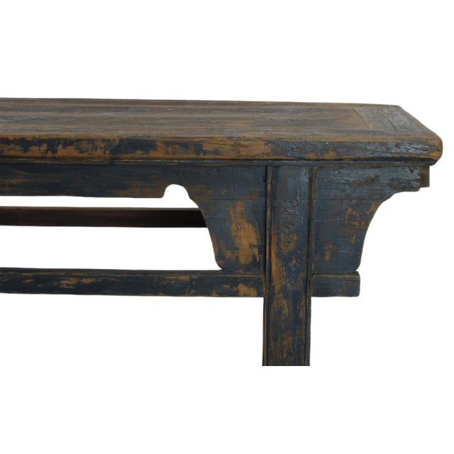 Black Rustic Antique Farmer's Console Table | Chairish