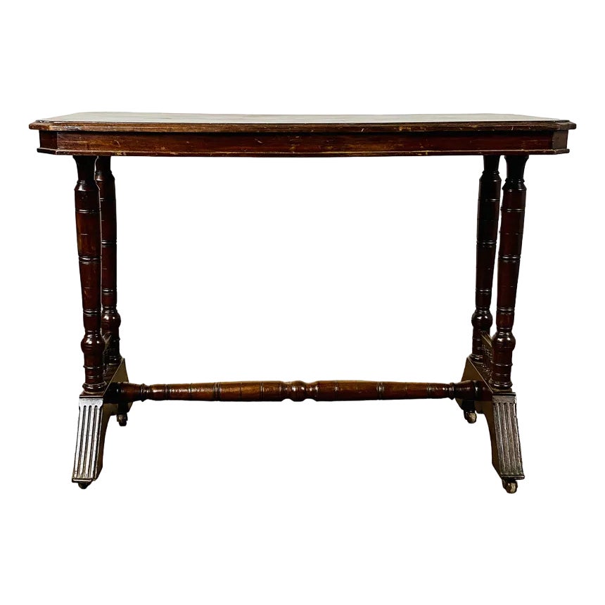 Antique English Console Table on Castors in Mahogany, 1800s | Chairish