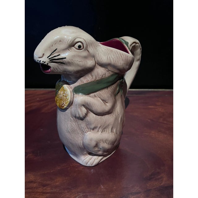 French Majolica Rabbit Pitcher Made for the Int'l Exhibition in Paris ...