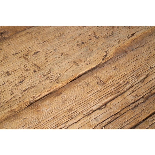 Mid 20th Century Primitive Weathered Wood Dining Table With Metal ...