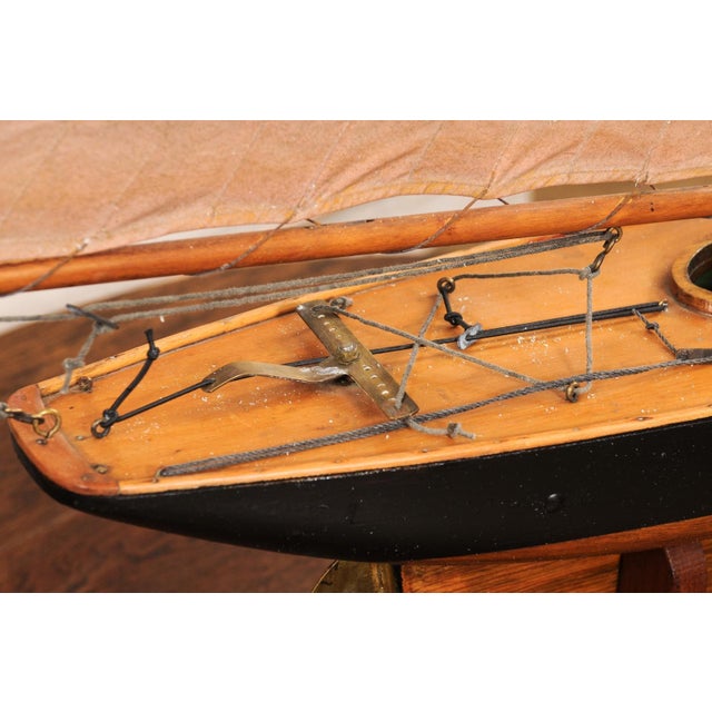 Gaff Cutter English 1920s Four Sail Pond Yacht on Stand with Solid Hull ...