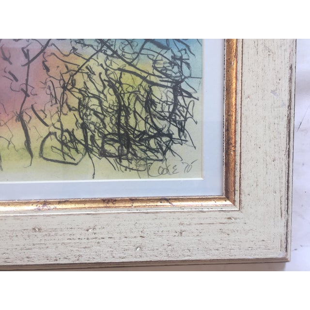1970's Vintage Original Robert Cooke Charcoal & Pastel Abstract ...