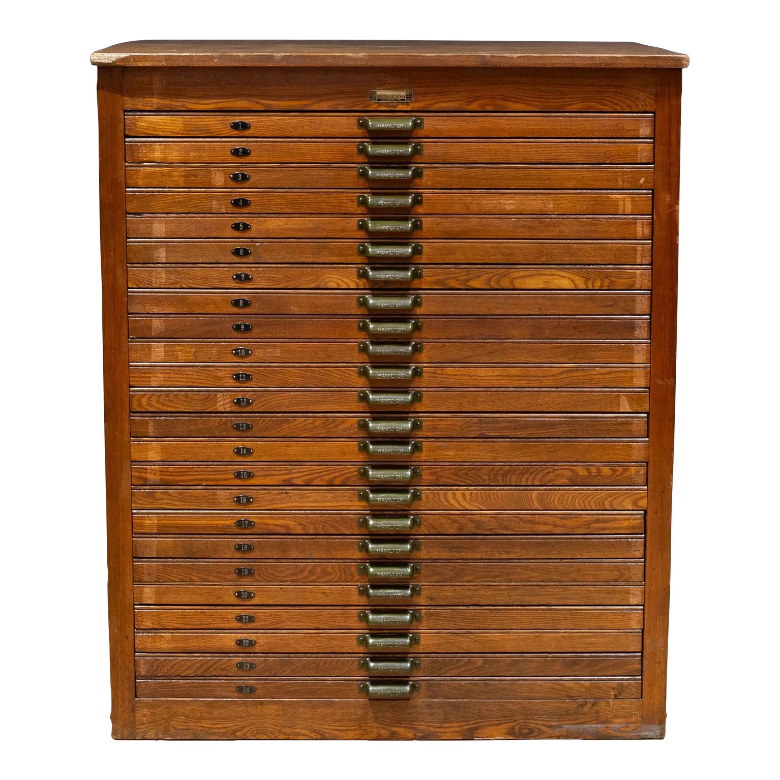 Antique Hamilton Printer's 24 Drawer Industrial Cabinet C.1920-1930 ...