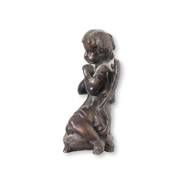 Antique French Bronzed Metal Cherub Figure | Chairish