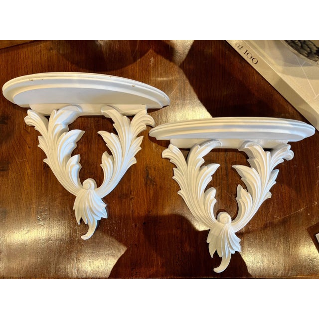 Mid 20th Century Syroco Acanthus Leaf Wall Brackets - Set of 2 | Chairish