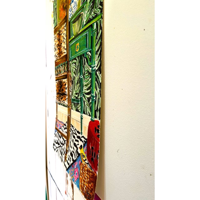 Shann Spishak "Work From Home" Original Mixed Media Painting | Chairish