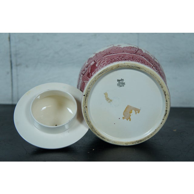 Vintage Spode Chinoiserie Pink Tower Temple Mantel Urn Lidded Ginger ...