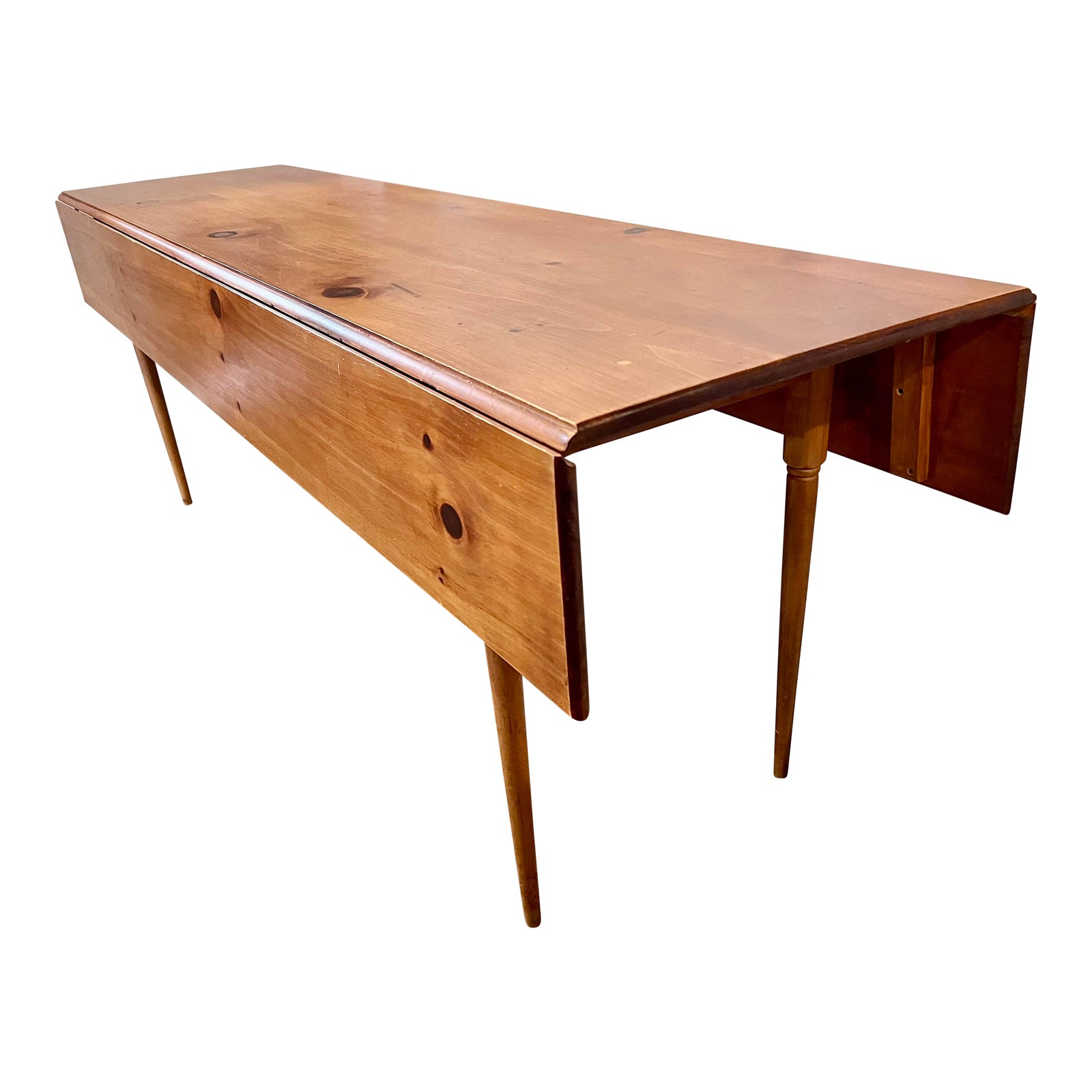 Hand Crafted Shaker Style Pine Drop Leaf Table | Chairish