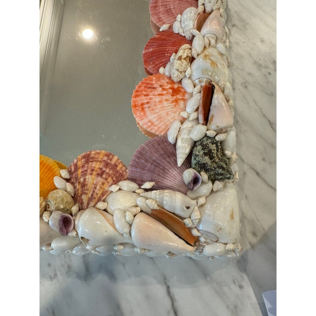 Vintage Shell Encrusted Mirror | Chairish