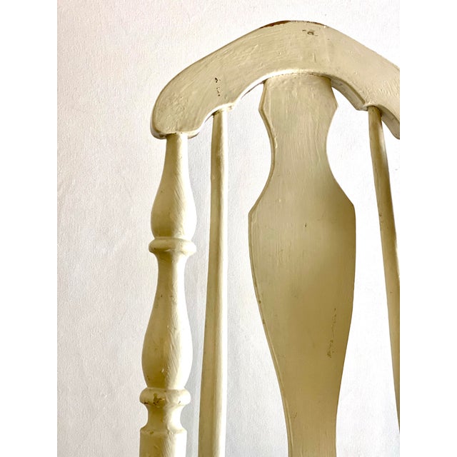 Early 20th Century Vintage White Fiddleback Chair | Chairish