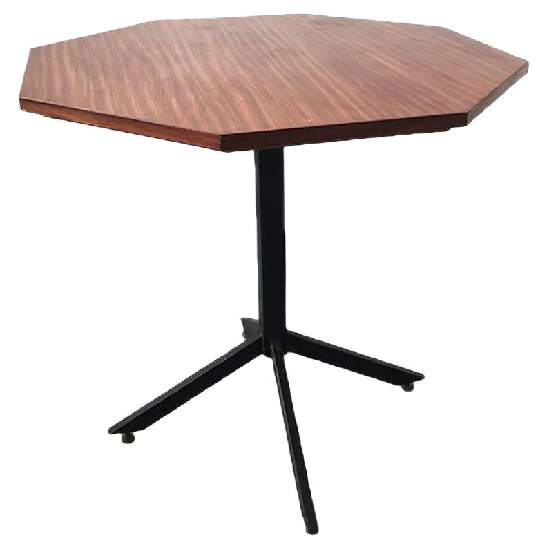Mid-Century Hexagonal Rosewood Dining Table with Black Iron Structure ...
