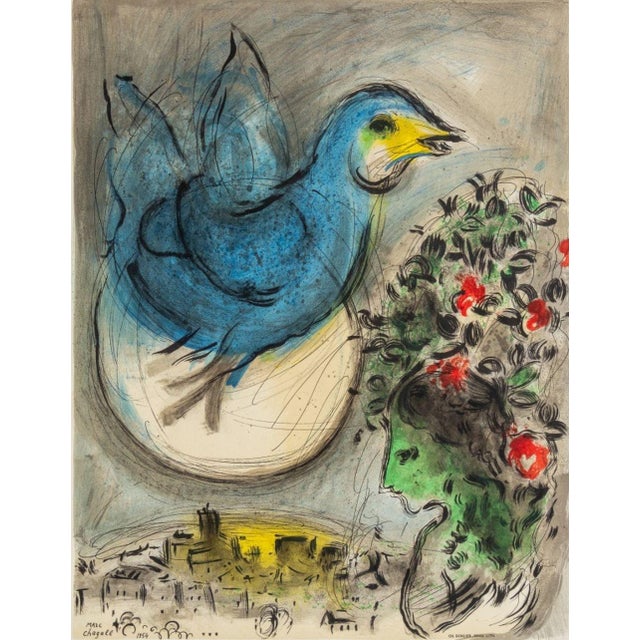 Marc Chagall "Blue Bird" Lithograph, 1968 | Chairish