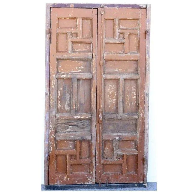 Spanish Baroque Style Painted Pine Paneled Window Shutters and Frame ...