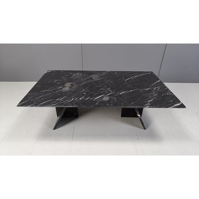 Vintage black marble coffee table store