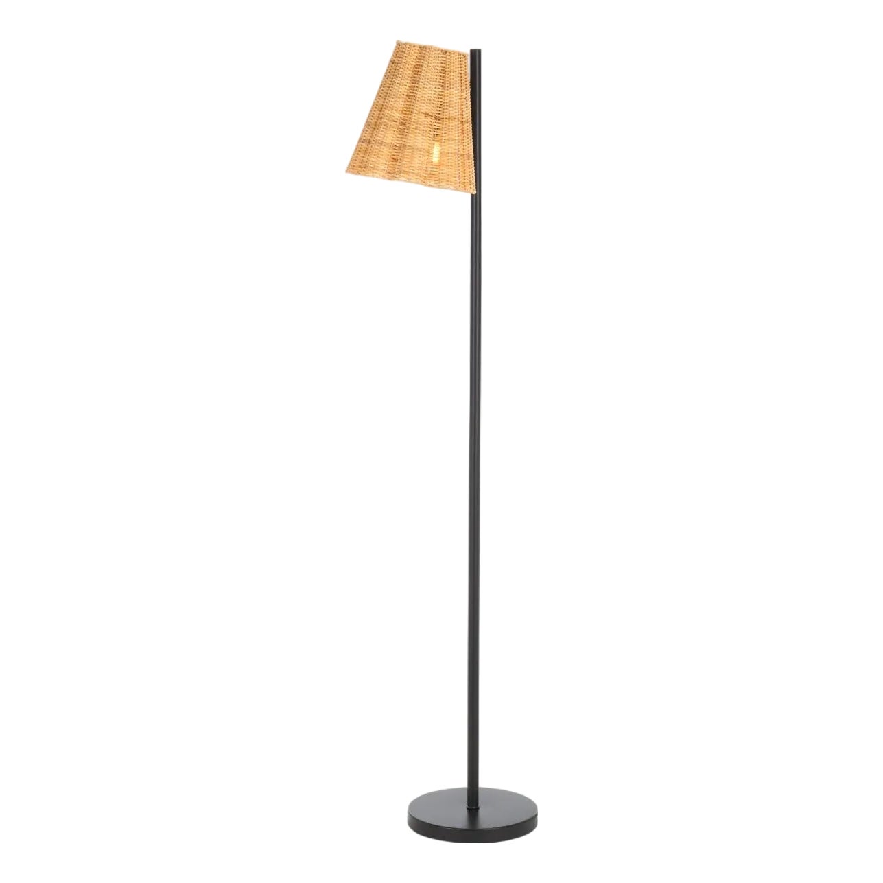 Mio 60" Cane Floor Lamp in Natural/Black | Chairish