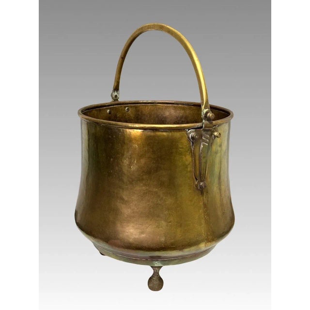 Antique English Handmade Traditional Brass Cauldron With Ball Feet ...