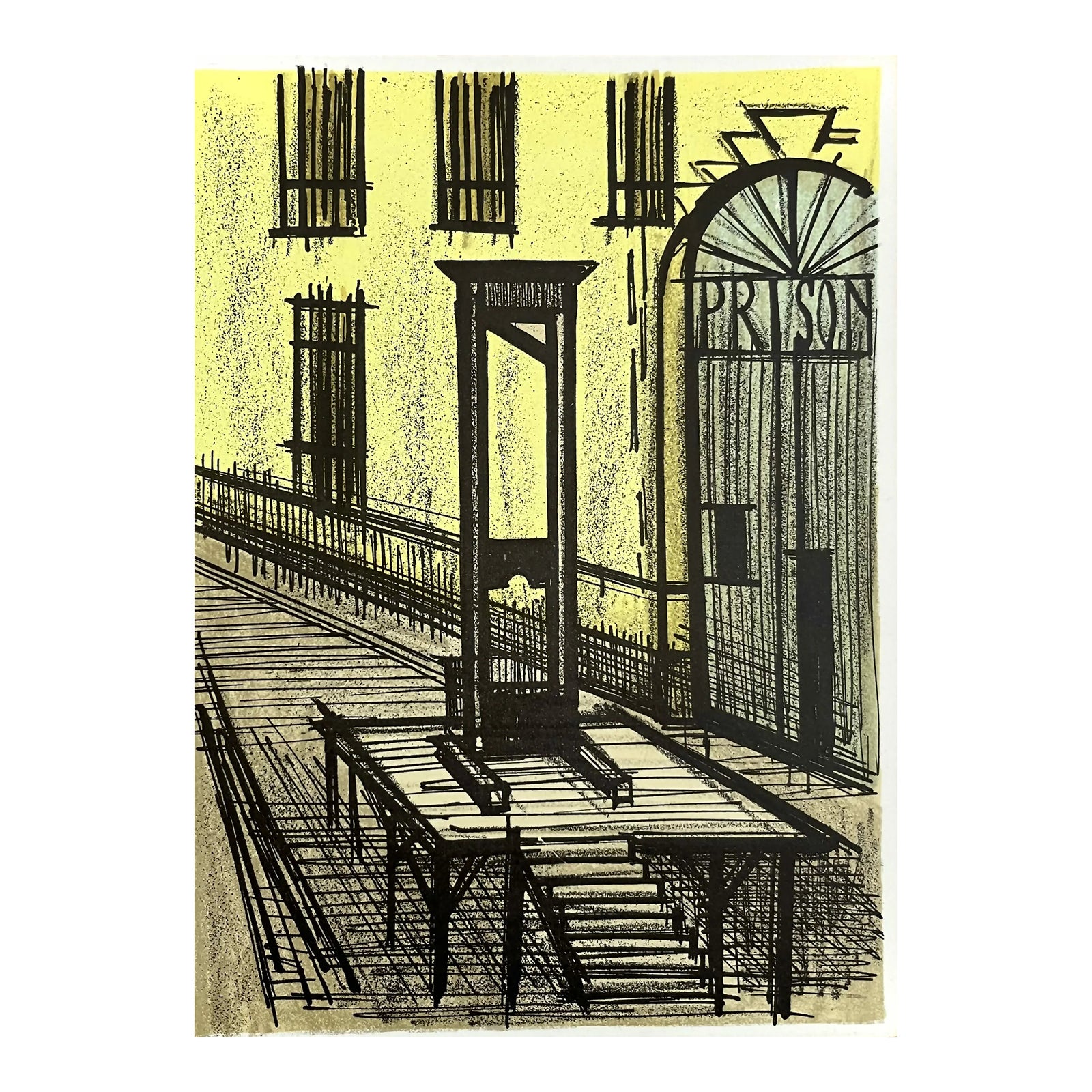 Bernard Buffet Prison Original Lithograph 1968 | Chairish