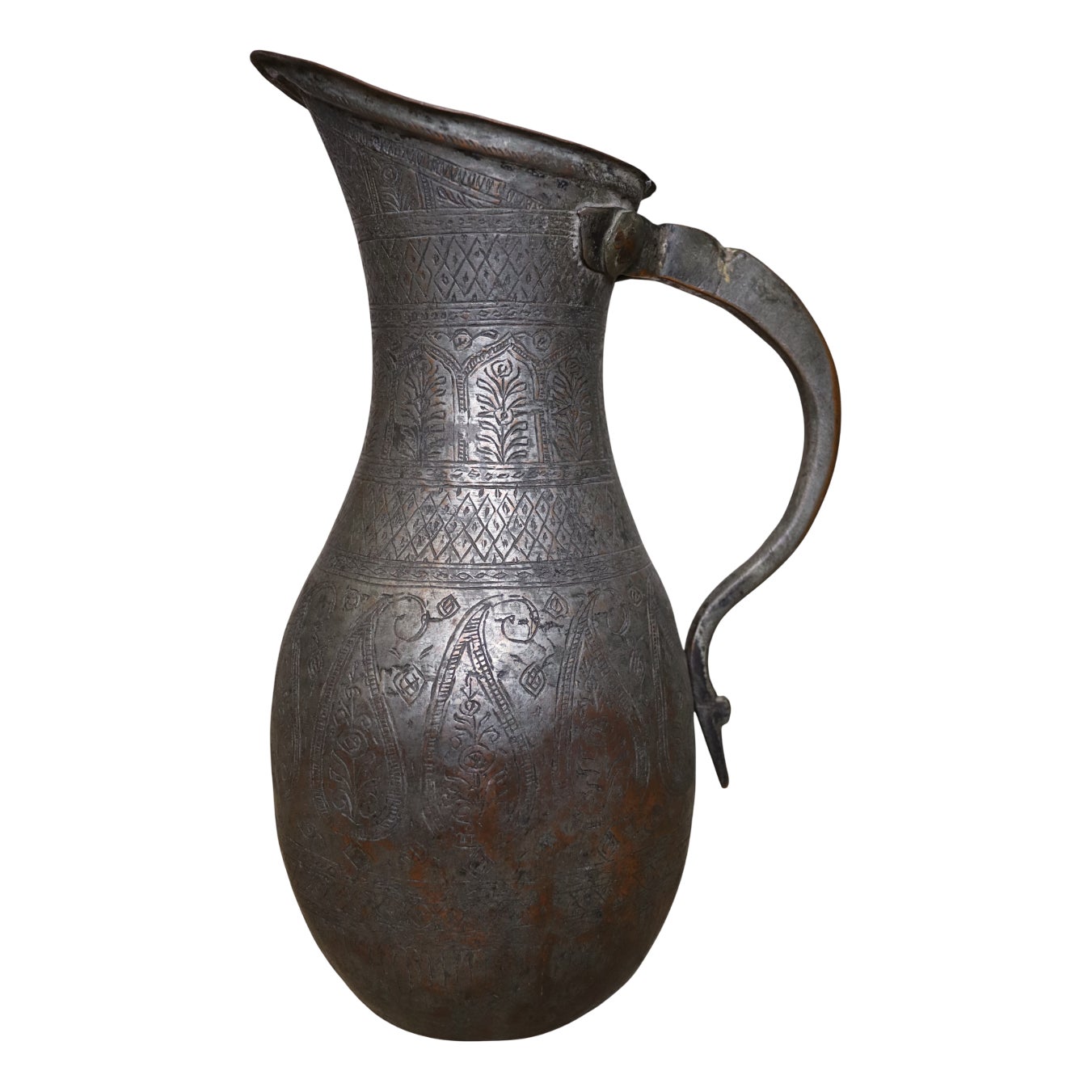 Antique Islamic Water Jug Ewer in Copper, 1890s | Chairish