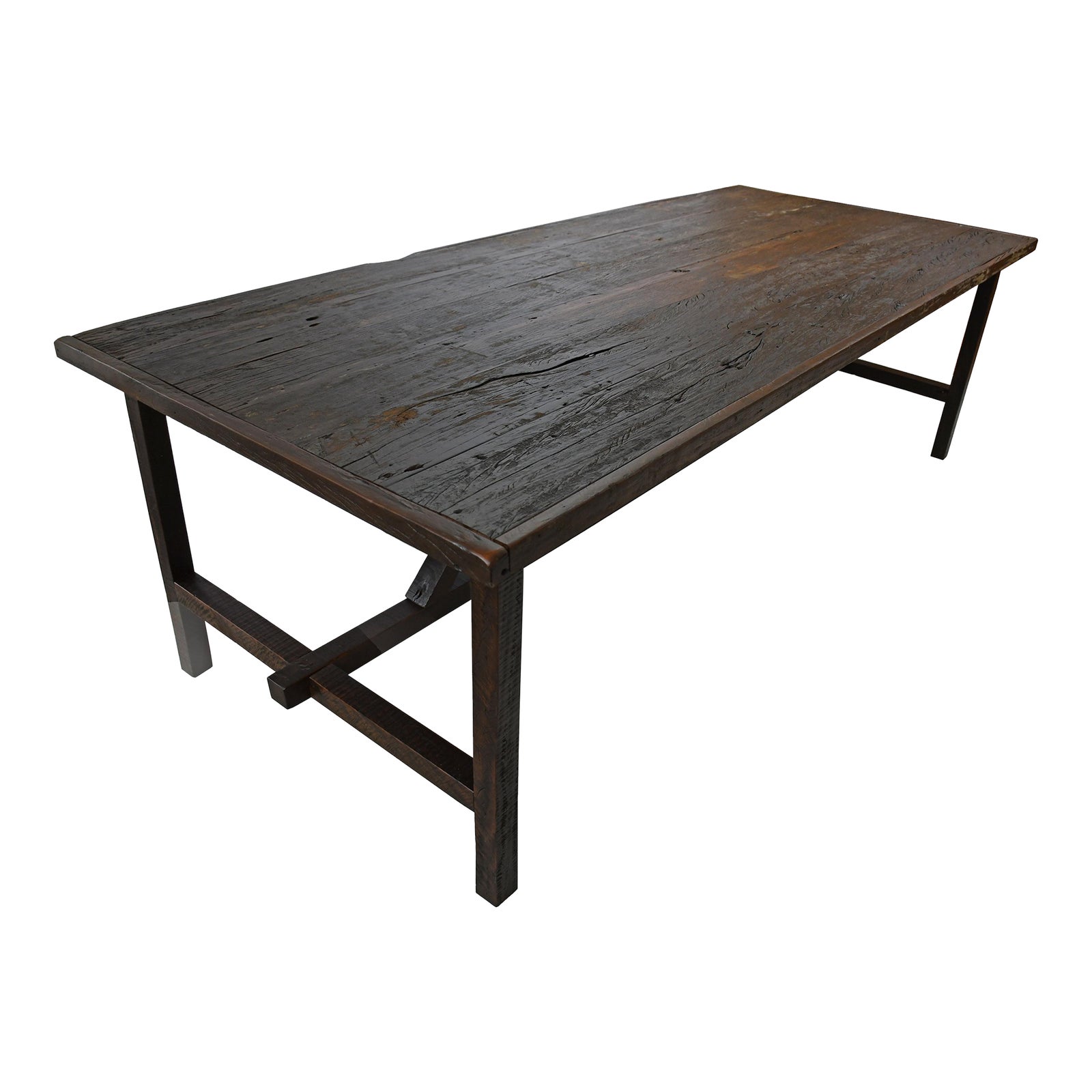 Reclaimed Hardwood Dining Table, Large Surface for Gatherings | Chairish