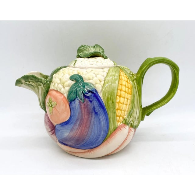 1980s Trompe l'Oeil Fitz and Floyd Vegetables Garden Tea Pot Teapot ...