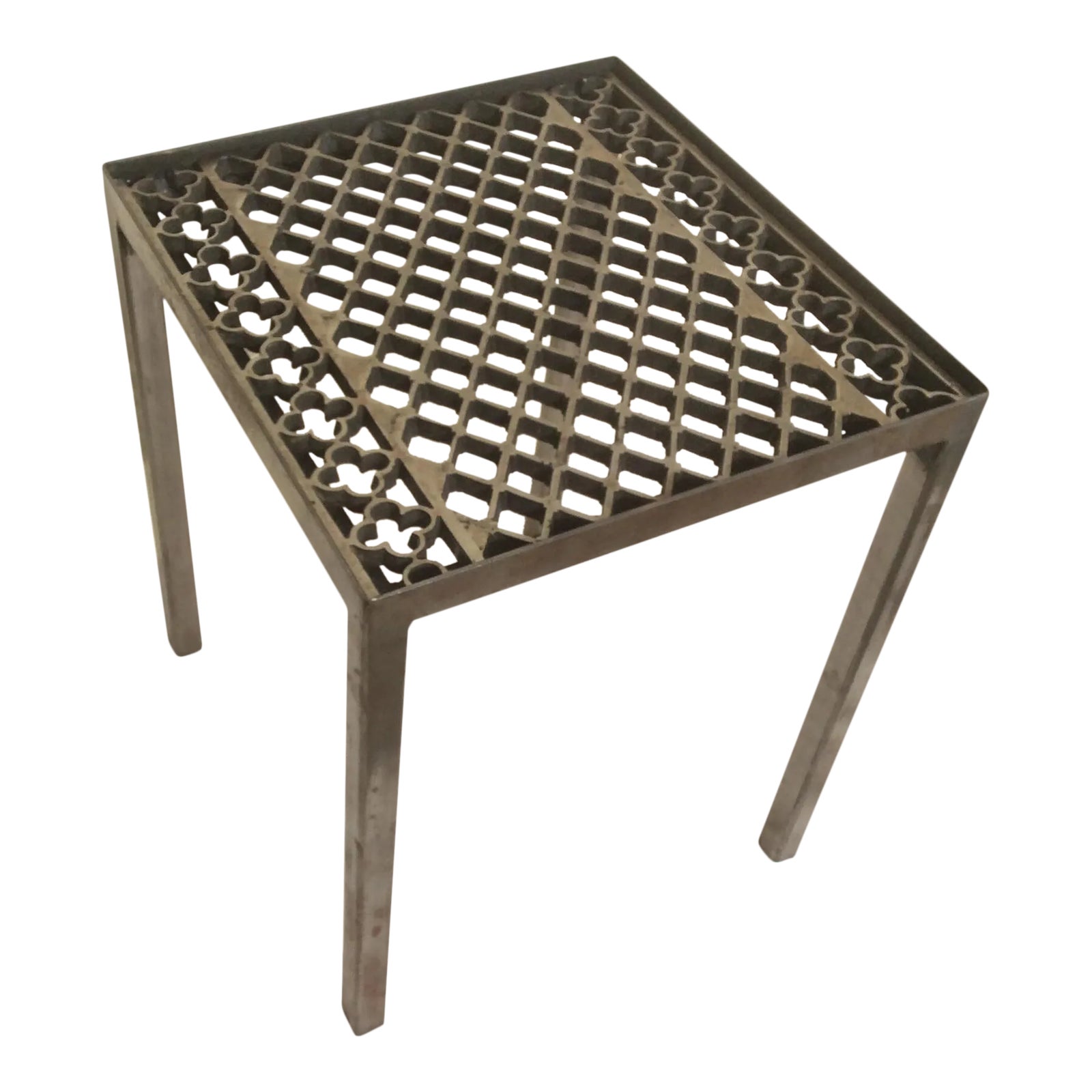 Custom Antique Steel Fragment Table | Chairish
