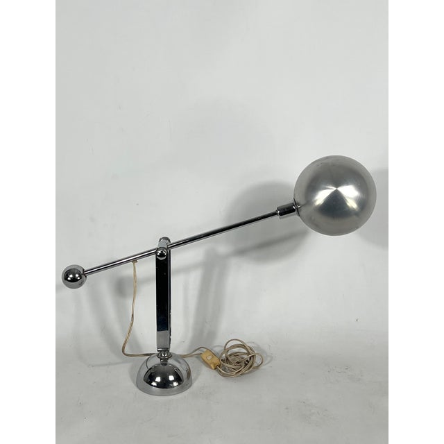 1970s Mid-Century Modern Italian Chrome Counterweight Table Lamp | Chairish