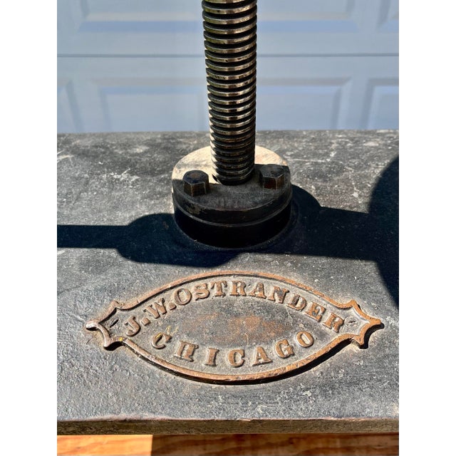 Antique Industrial Iron Book Press | J W Ostrander of Chicago C.1800s ...