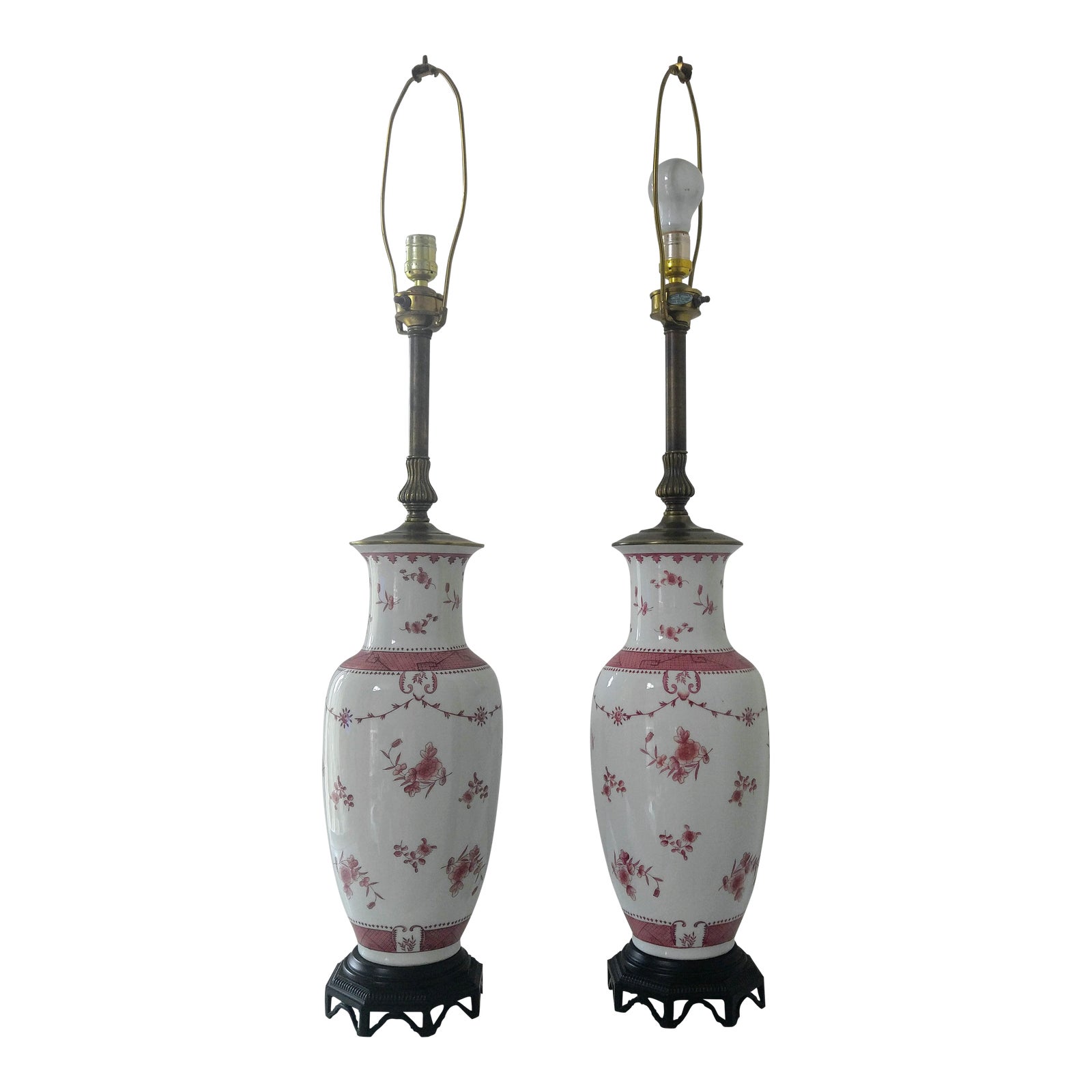 Antique French Porcelain Vase Lamps - a Pair | Chairish