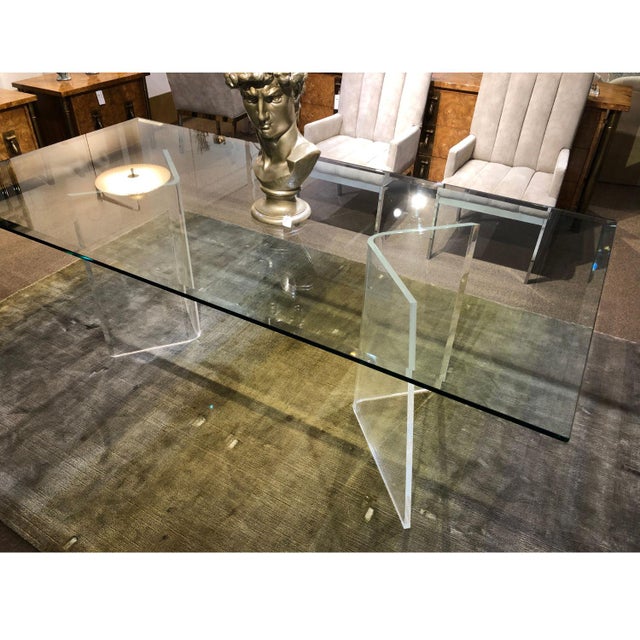Post Modern Rectangular Glass Dining Table With Asymmetric Angled ...